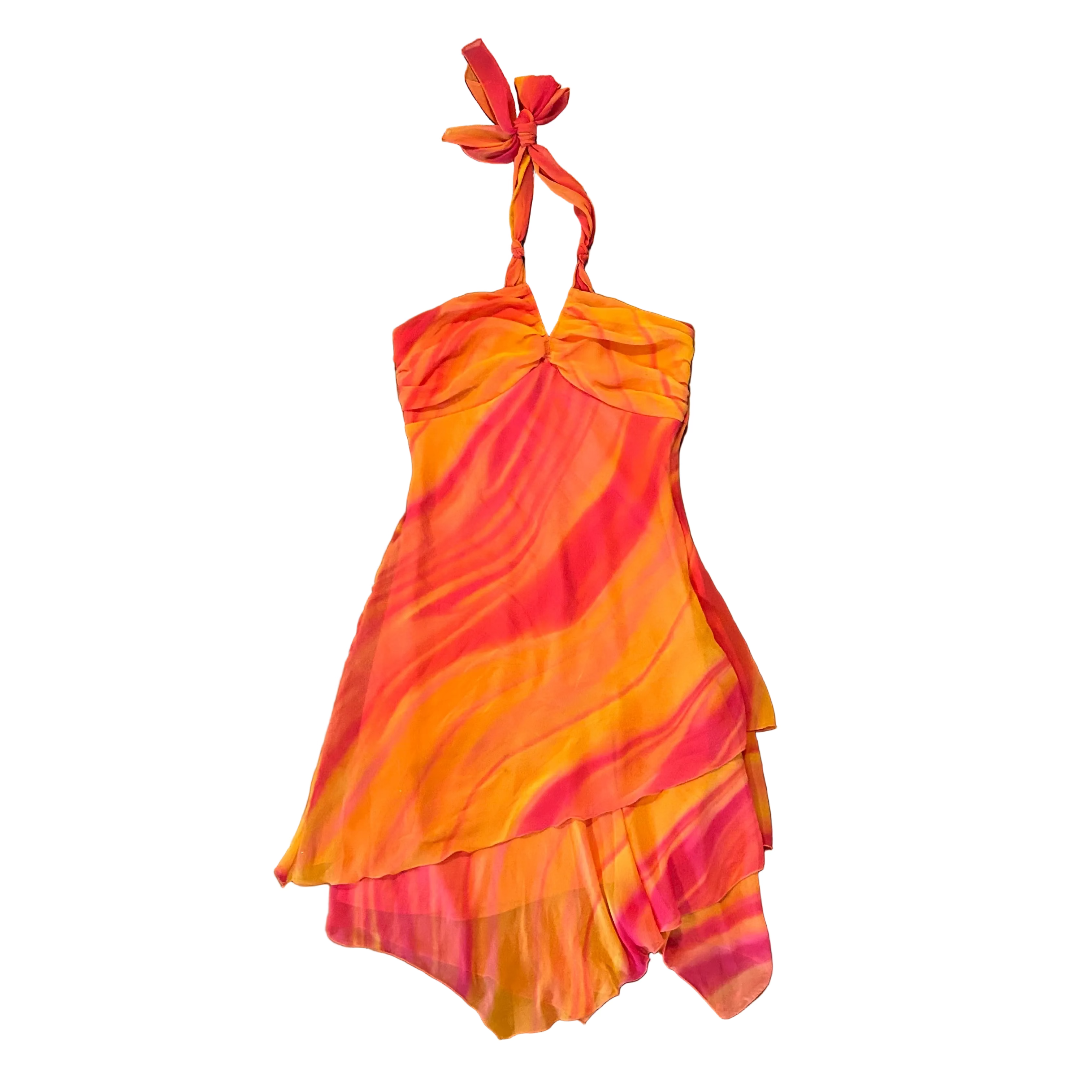 90's My Michelle Orange Red Dress - Tagged 11 - 14.5" x 36" – Phart Clothes