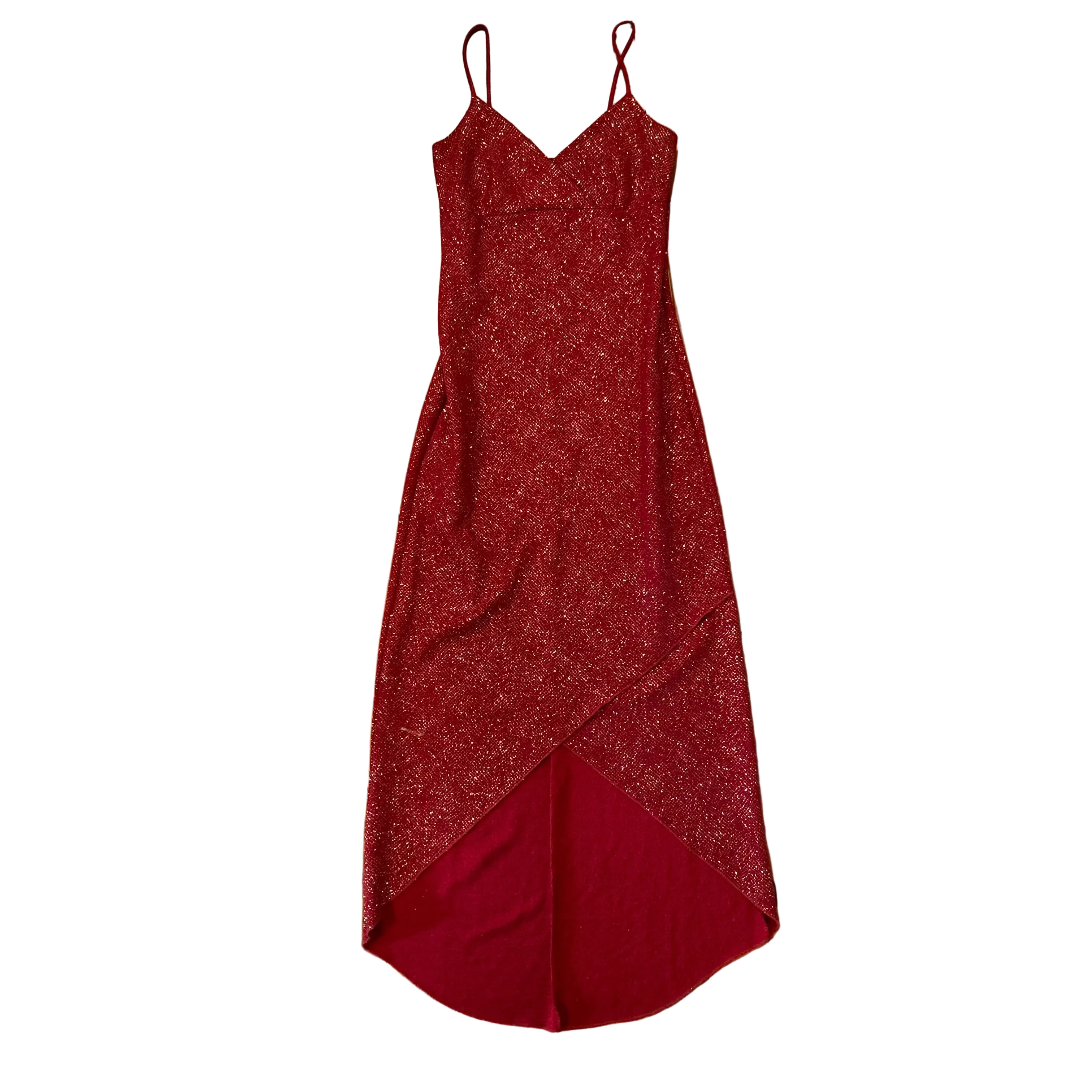 90's Hyphen Red Sparkly Dress - Tagged Small - 13.5" x 50" – Phart Clothes